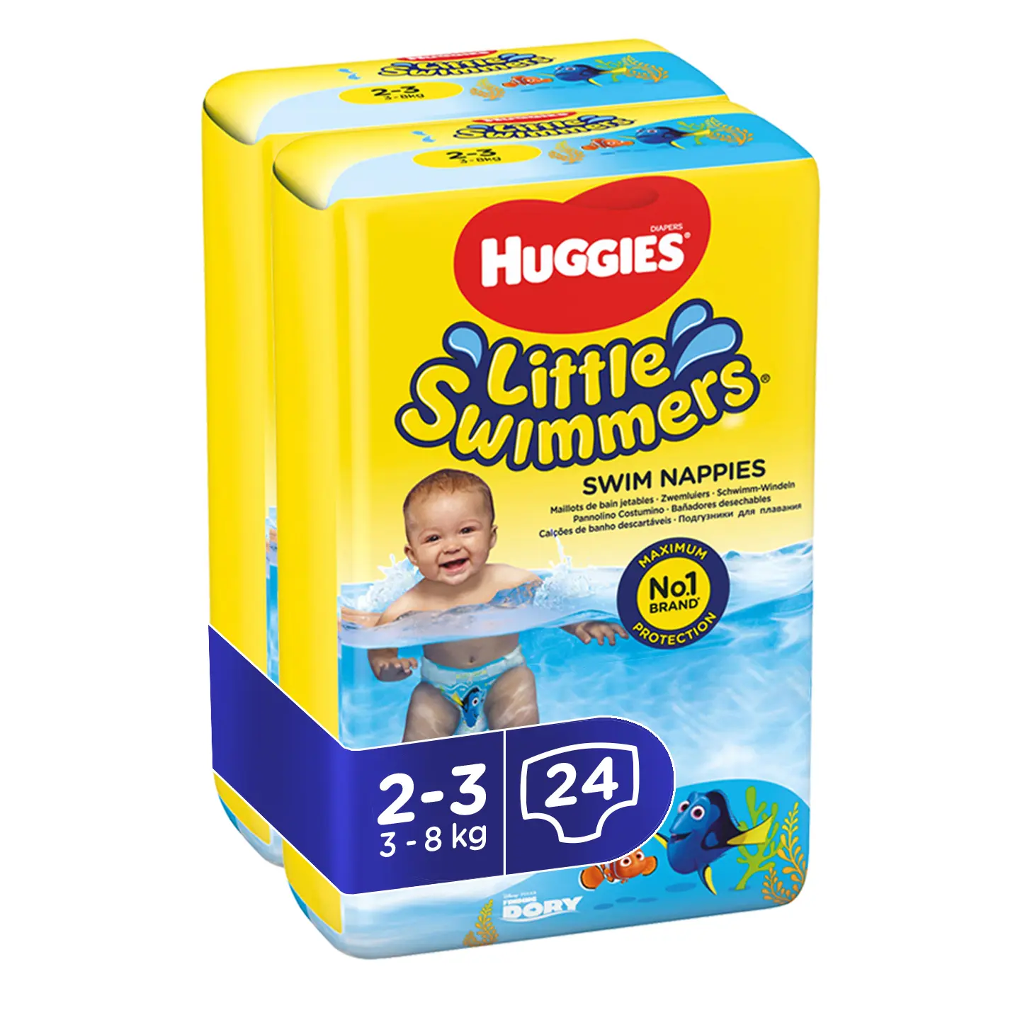 HUGGIES Pelene za kupanje Little Swimmers, Veličina 2-3, 3-8 kg, 2x12 komada