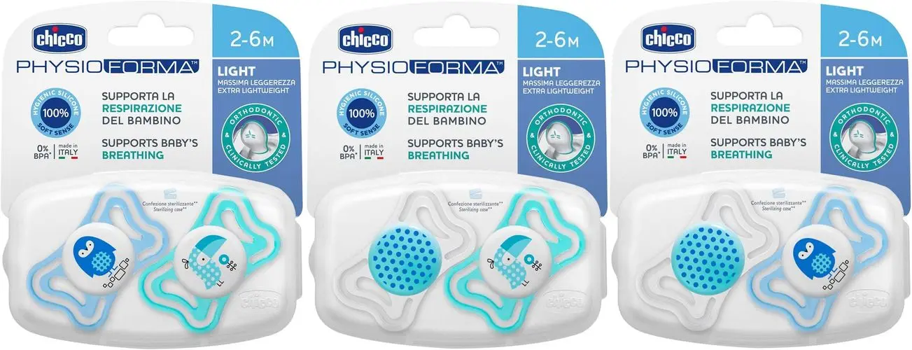 Chicco Varalica fizio light silikon 2/1 2-6m+ 0%bpa-plava, plava