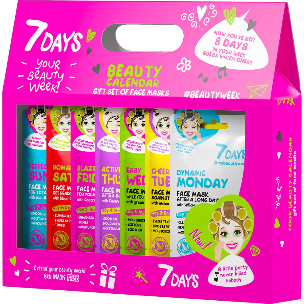 7DAYS Poklon set Beauty Calendar, 7 maski za lice