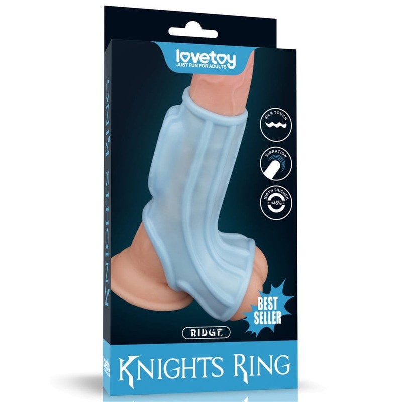 Vibrating Ridge Knights Ring with Scrotum Sleeve Lvtoy00663