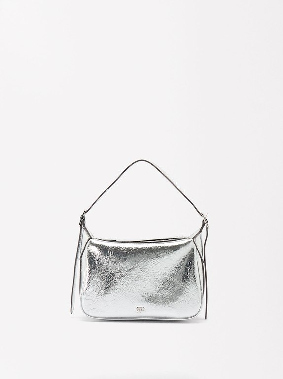 METALLIC SHOULDER BAG WITH STRAP