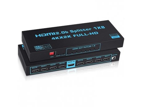 VELTEH HDMI spliter aktivni 1/8 V2.0 5V/3A KT-HSP-1.