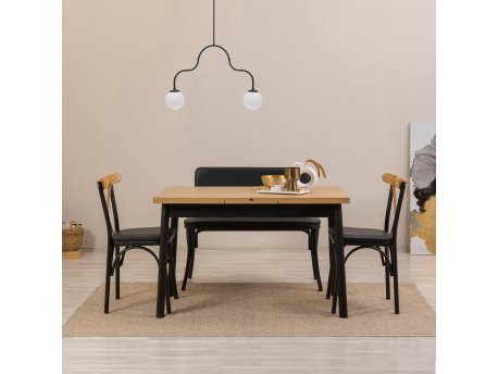 HANAH HOME Trpezarijski set Oliver Acl Karina Black V2