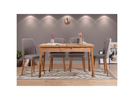 HANAH HOME Trpezarijski sto i stolice Santiago Atlantic-Grey