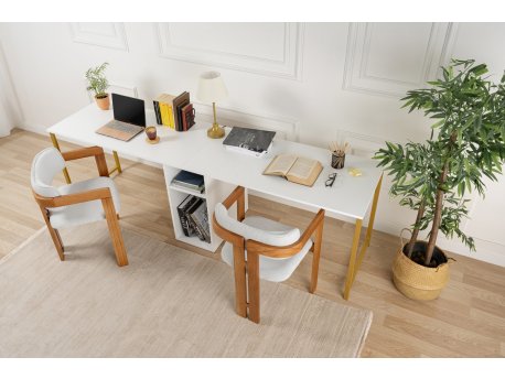 HANAH HOME Radni sto Twin Study Desk White