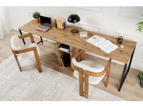 HANAH HOME Radni sto Twin Study Desk Atlantic Pine