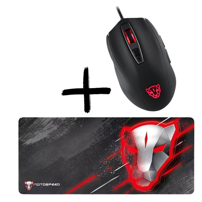 MOTOSPEED V60 crni miš + MOTOSPEED GAMING P60 podloga za miš