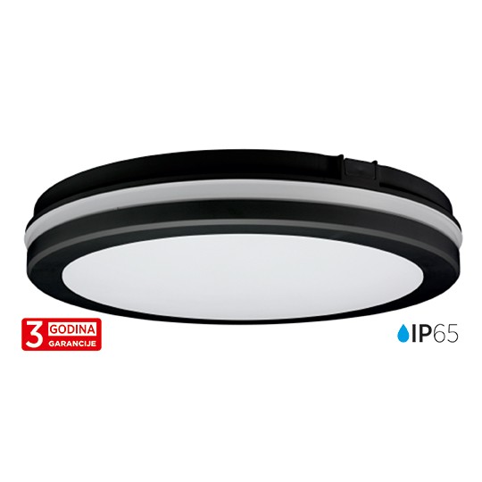 PLAFONJERA LED M205701-C 20W 3000-6500K IP65 FI 200 CRNA MITEA 90701