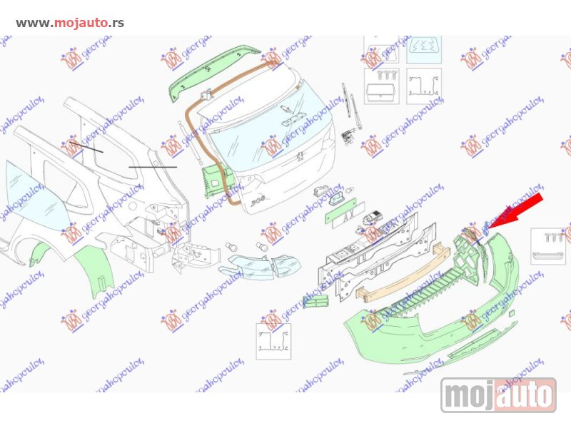 Nosac zadnjeg branika