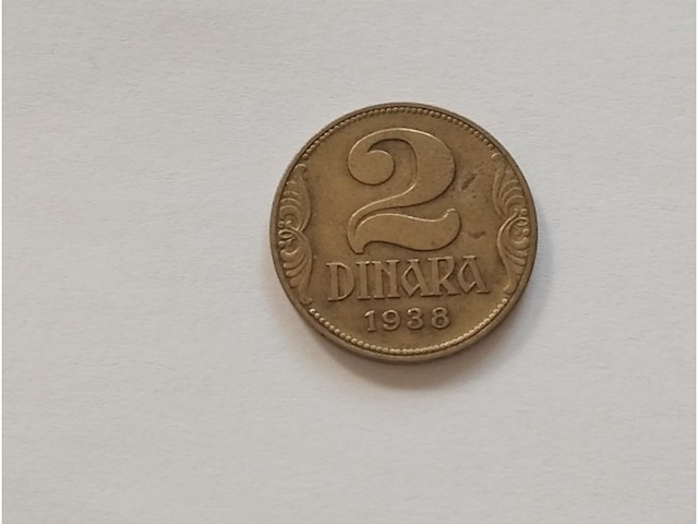 2 Dinara 1938.g - Kraljevina Jugoslavija -