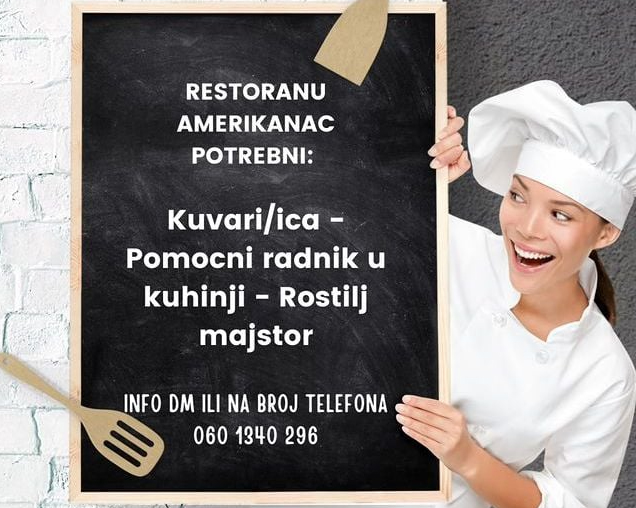 Restoranu "Amerikanac" potrebni radnici