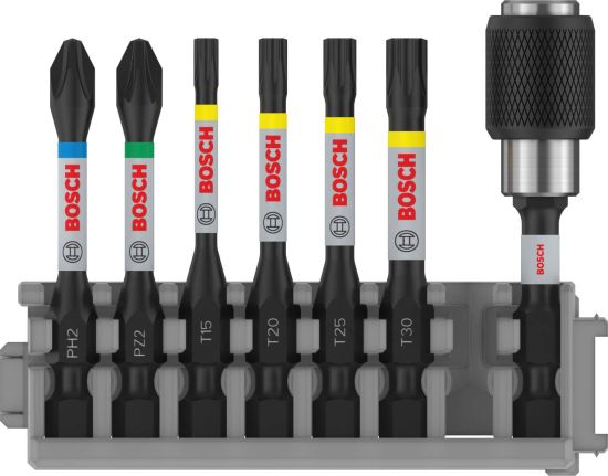 Bosch PRO Impact set sa brzo izmenljivim nosačem i Pick&Click indexom PH2, PZ2, T15, T20, T25, T30, QC BH, 50 mm 7/1 (2608522327)