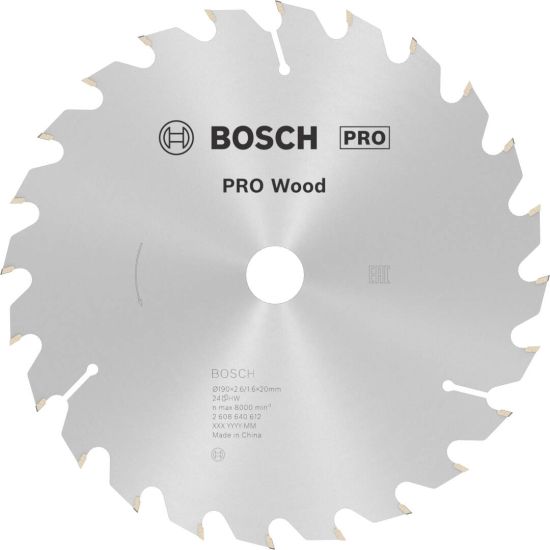 Bosch PRO Wood list kružne testere 190x2.6x20 mm 24z ATB max 8.000 o/min (2608640612)