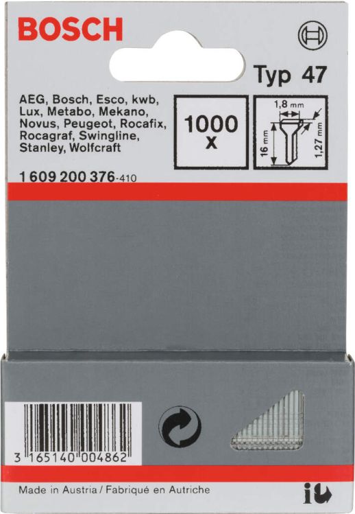 Bosch ekser tip 47 1,8 x 1,27 x 16 mm - 1609200376