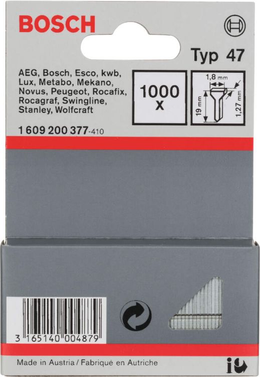 Bosch ekser tip 47 1,8 x 1,27 x 19 mm - 1609200377