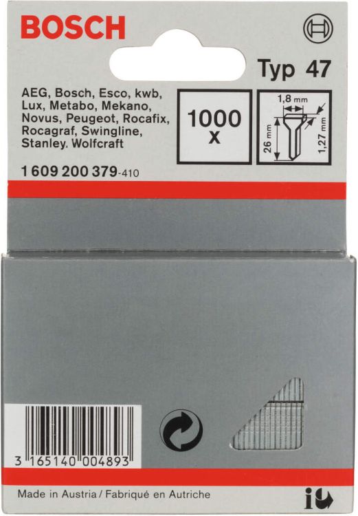 Bosch ekser tip 47 1,8 x 1,27 x 26 mm - 1609200379