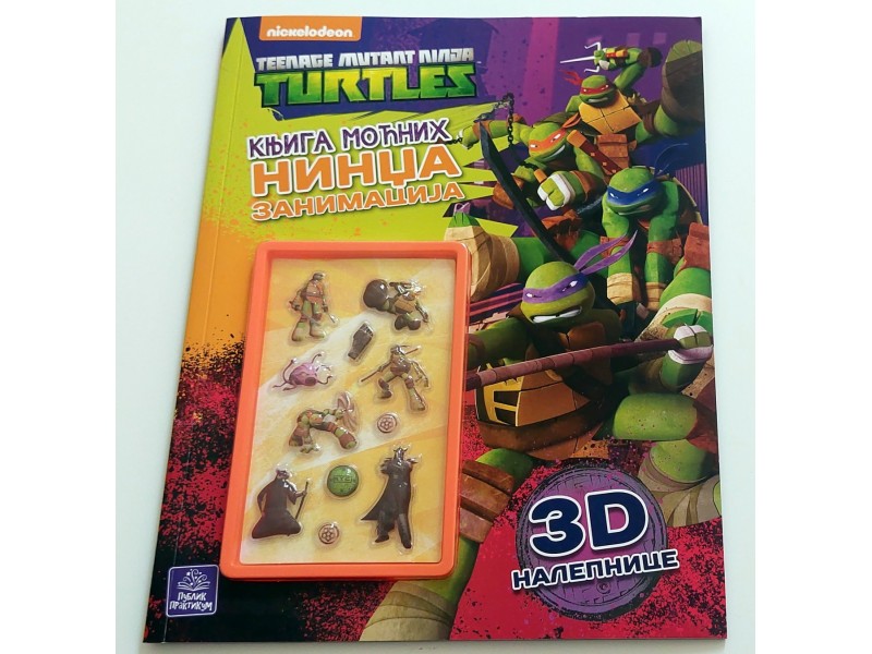 TURTLES, Knjiga moćnih nindža, zanimacija, 3D nalepnic