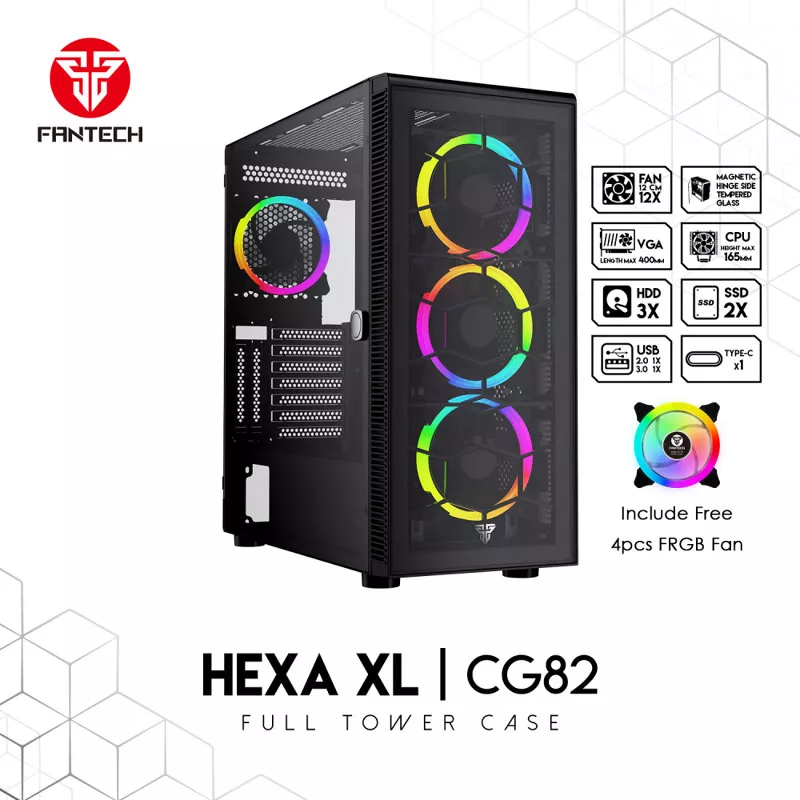 Kuciste Gaming Fantech CG82 Hexa XL crno