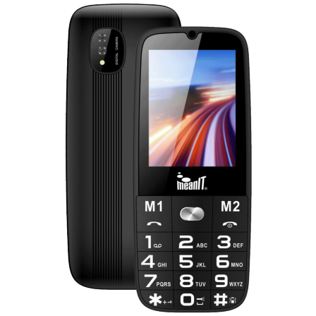 MeanIT Mobilni telefon, 2,4" ekran, Dual SIM, BT, SOS dugme - SENIOR 15, Crni