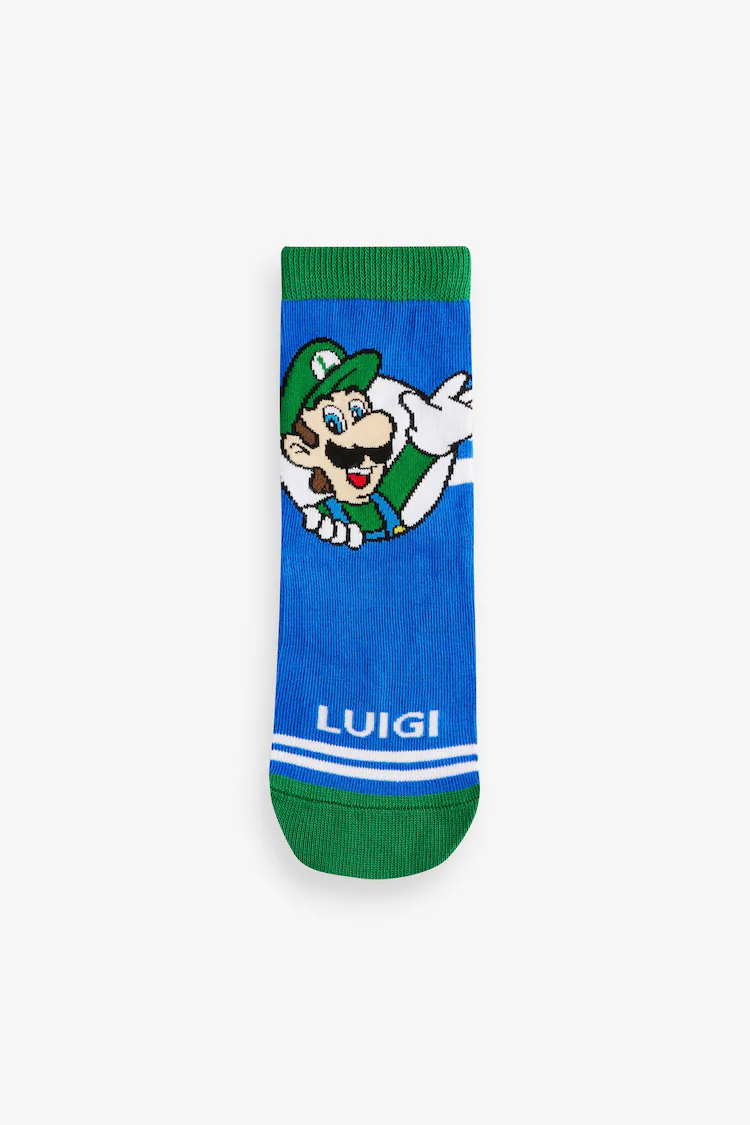 Super Mario License Character 5 Pack Cotton Rich Socks