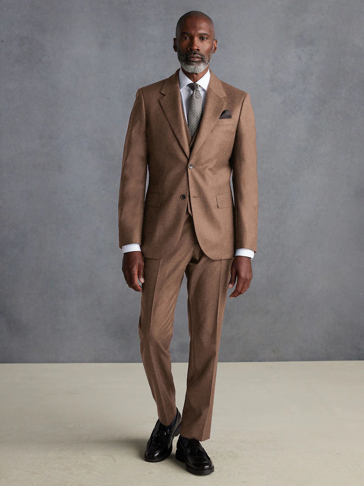 Neutral Signature Zignone Flannel Suit Trousers