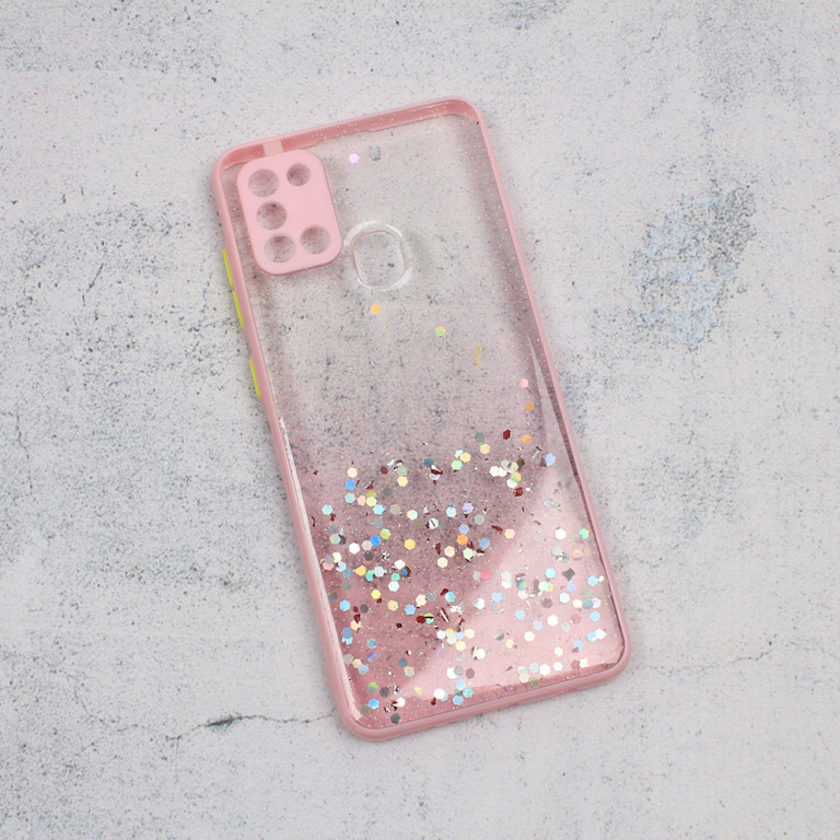 Futrola Frame Glitter za Samsung A217F Galaxy A21s roze