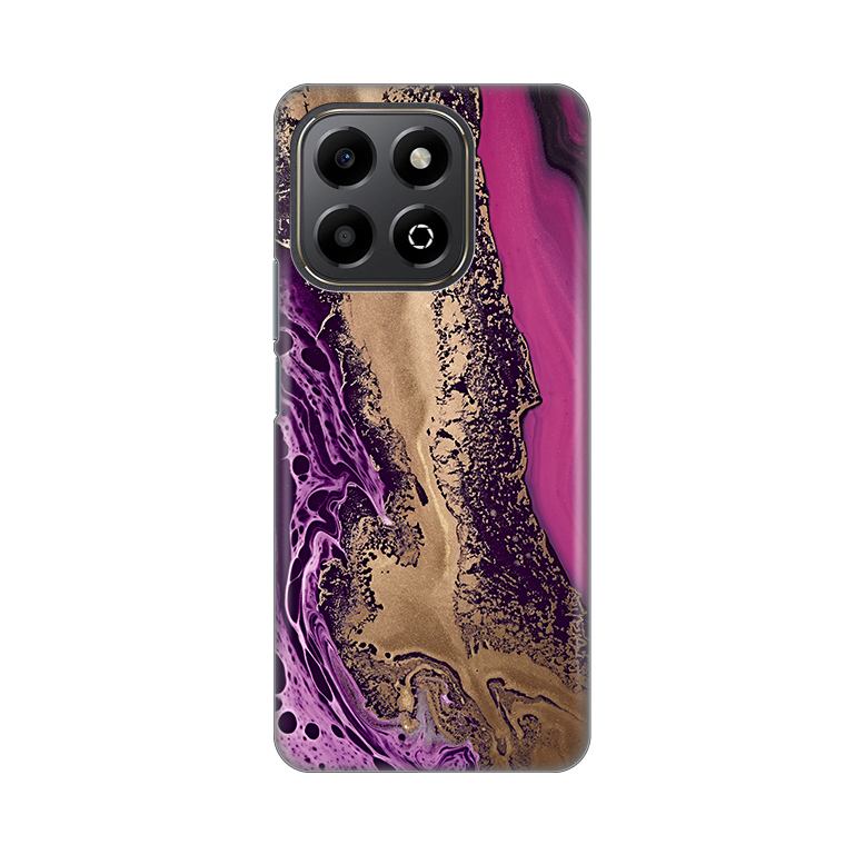 Silikonska futrola print za Huawei Honor X6b Purple Gold Marble