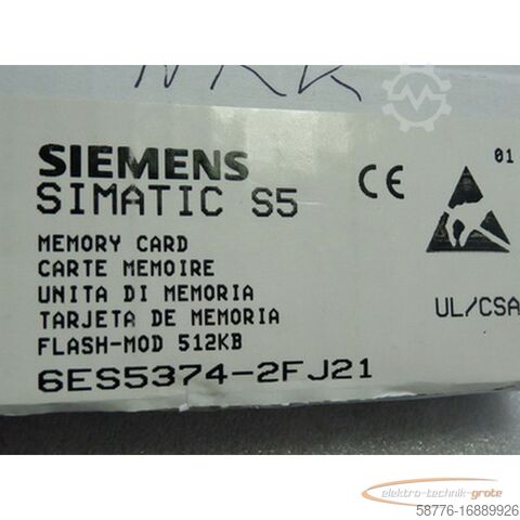 Siemens komponente
Siemens Simatic S5 Memory Card 6ES5374-2FJ21