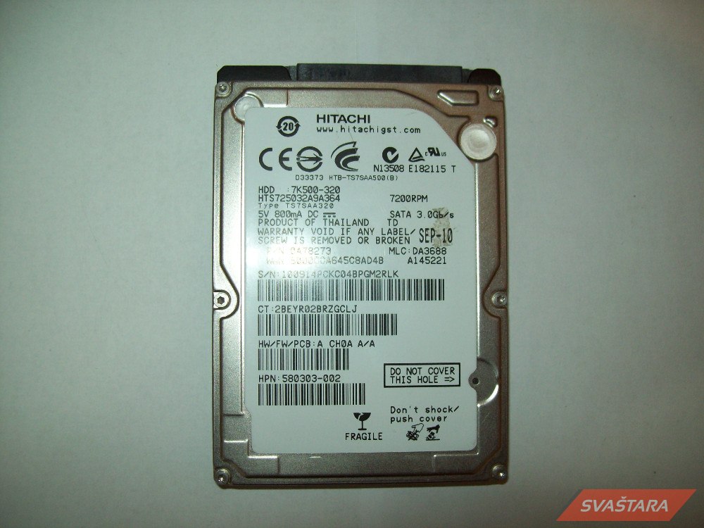 Za laptop HDD Hitachi 320GB SATA (2.5 inch)