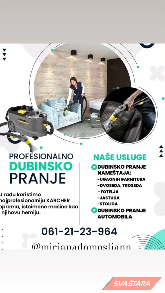 Dubinsko pranje namestaja