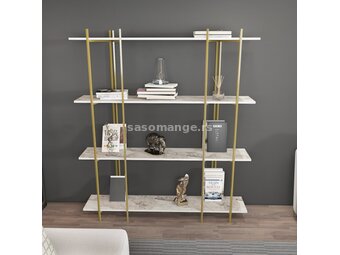 HANAH HOME Polica za knjige Moss White Gold