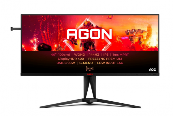 AOC Monitor AG405UXC 40''/IPS,21:9/3440x1440/144Hz/1ms MPRT/HDMIx2,DP,USB/Freesync/visina/VESA/crna