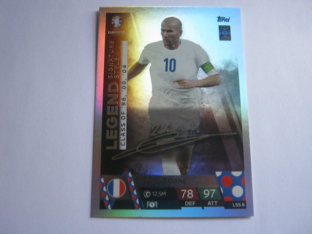 Euro 2024 Match Attax LSS 8 ZINEDINE ZIDANE