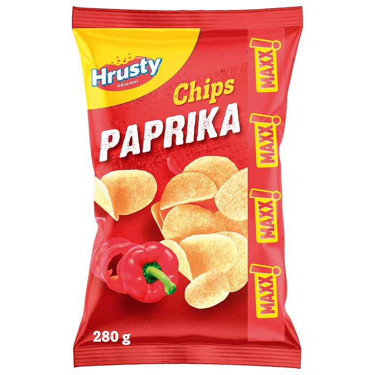 Hrusty čips maxx paprika 280g hrusty