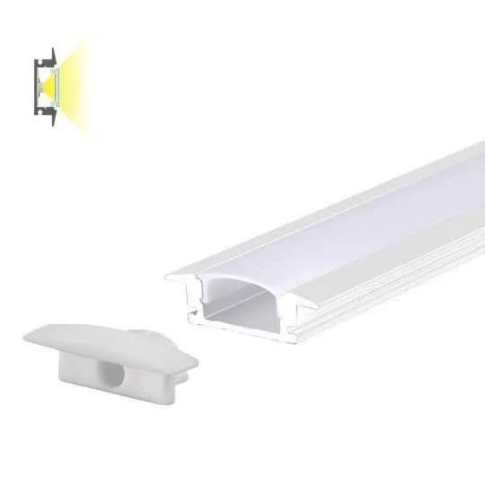 M508-B BELI Aluminijumski profil za LED trake ugradno-nadgradni set sa difuzerom 2000×24 7x7mm Mitea Lighting