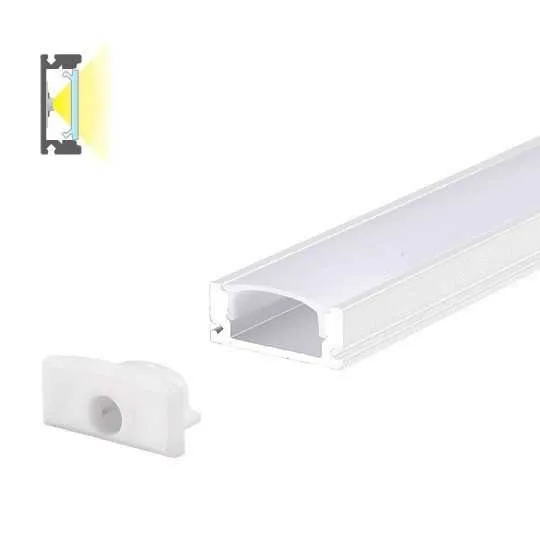 M509-B BELI aluminijumski profil za LED trake nadgradni 2000×17 4x7mm set sa difuzerom Mitea Lighting