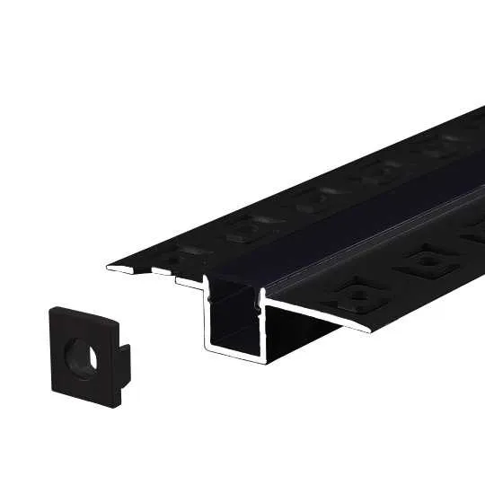 MA639-CC crni aluminijumski profil za LED trake 52 5x13x2000mm set sa crni difuzorom Mitea Lighting