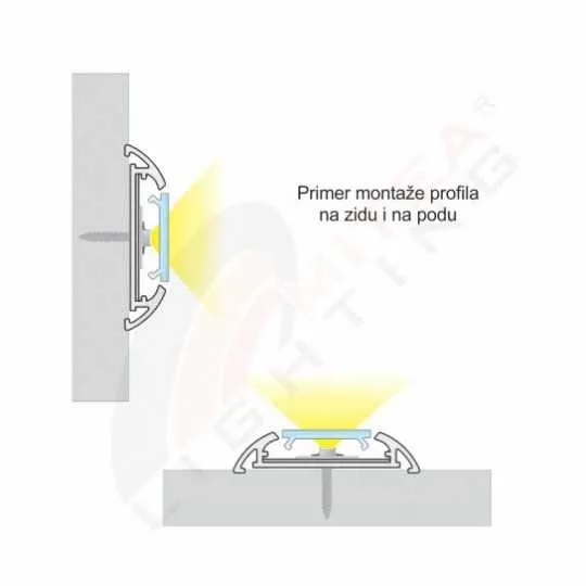 MA620 Aluminijumski profil za LED trake set sa difuzorom 39×8 6x2000mm Mitea Lighting