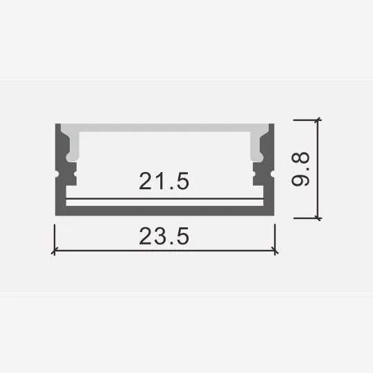 MA617 Aluminijumski profil za LED trake nadgradni set sa difuzerom 2000×23 5×9 8mm Mitea Lighting