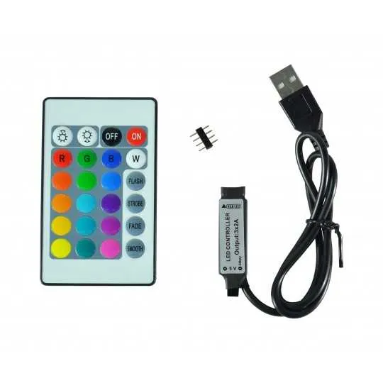 USB RGB mini kontroler 24 tastera 0 5m za 5V MLL LED traku Mitea Lighting