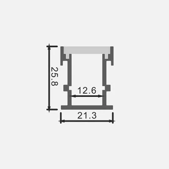 MA632 Podni ugradni aluminijumski profil za LED trake set sa difuzorom 21 3x11x2000mm Mitea Lighting