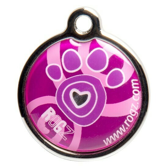 Rogz Metal ID privezak adresar L Pink Paw