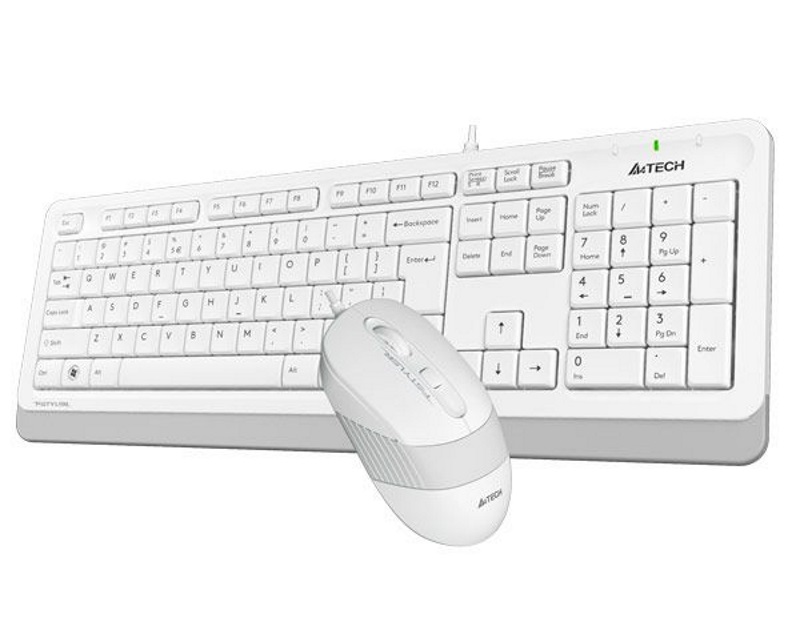 A4 TECH F1010 FSTYLER USB US bela tastatura + USB beli miš