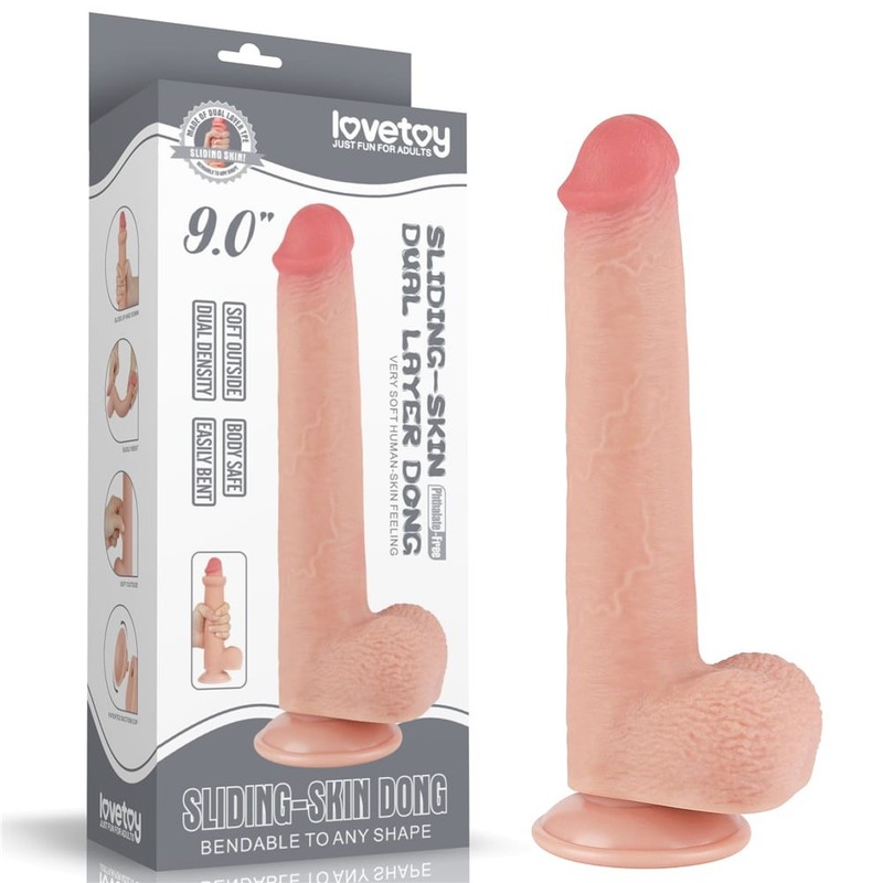 9'' Sliding Skin Dual Layer Dong Flesh Lvtoy00726