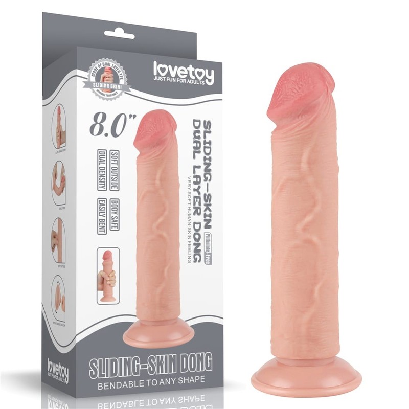 8inch Sliding Skin Dual Layer Dong Flesh II Lvtoy00722
