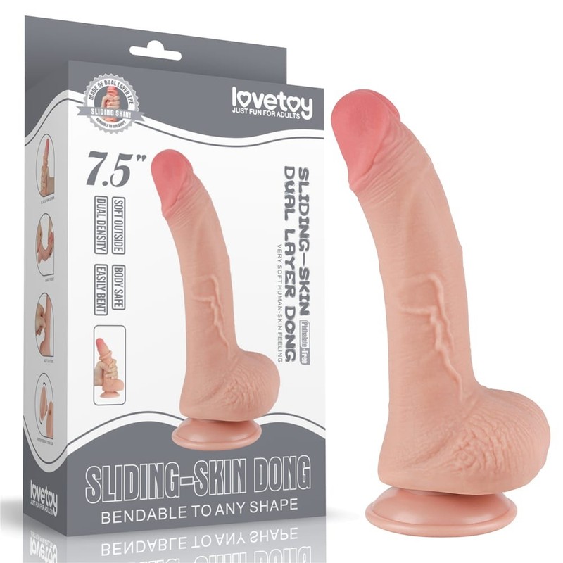 7.5'' Sliding Skin Dual Layer Dong Flesh I Lvtoy00718