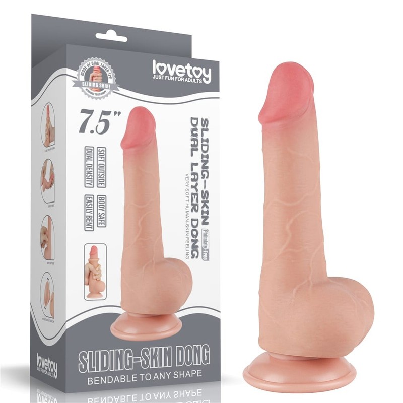 7.5'' Sliding Skin Dual Layer Dong Flesh II Lvtoy00719