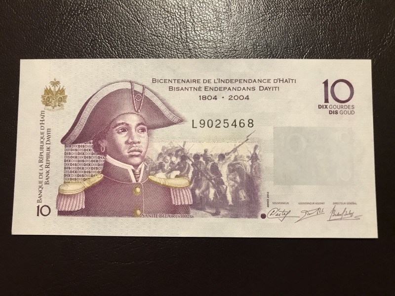 HAITI 10 GOURDES. UNC.2012.