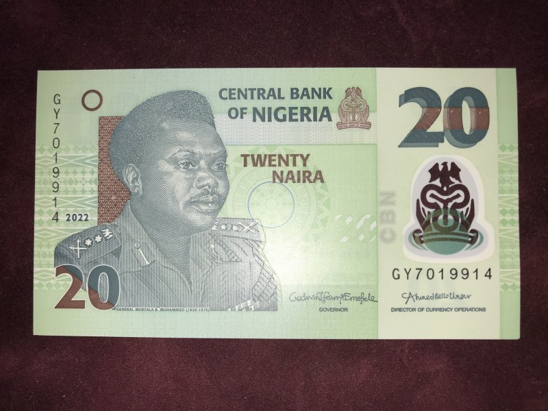 NIGERIJA 20 NAIRA.UNC.2022.POLYMER.