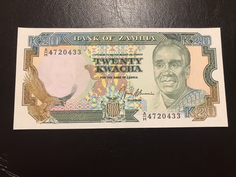 ZAMBIA 20 KWACHA. UNC.